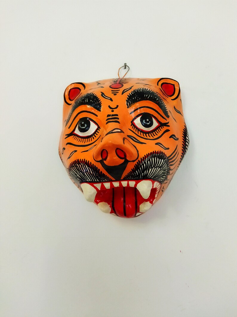 Tiger Mask / Orange Colored Bengal Tiger Mask/jungle Decor - Etsy