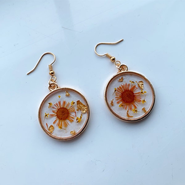 Pressed Flower Earrings - Etsy UK