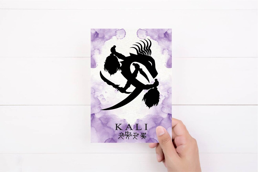 Kali Greeting Card Kali Symbol Hindu Goddess Unusual - Etsy
