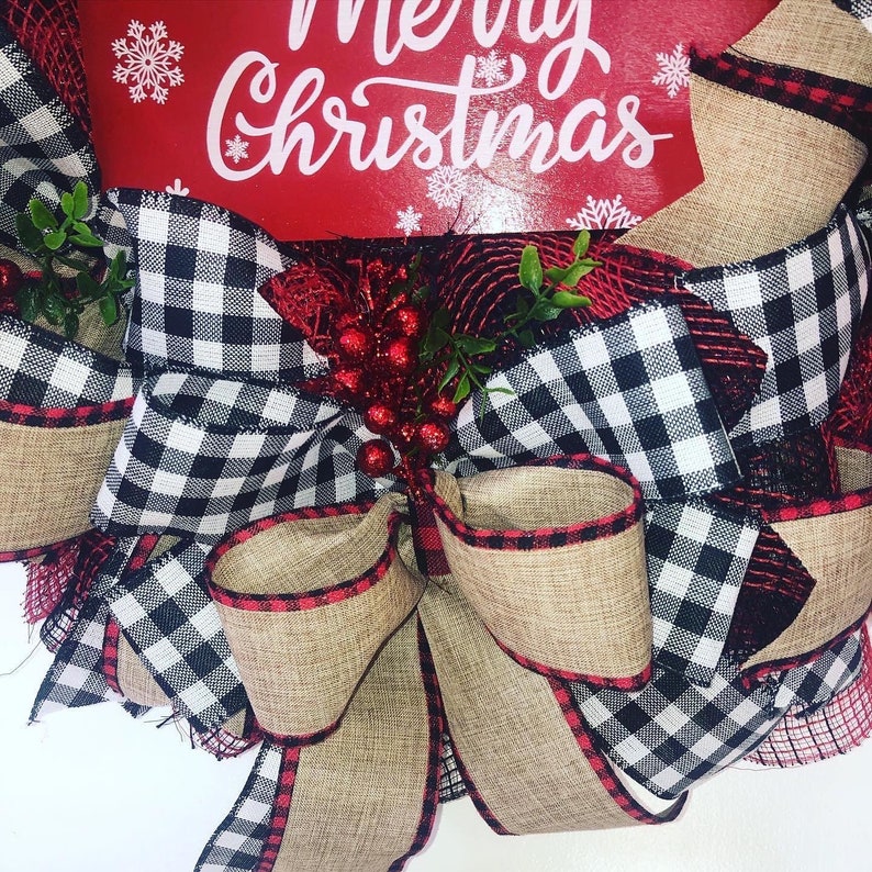 Buffalo Plaid Red and Black Farm and Country Merry Christmas | Etsy