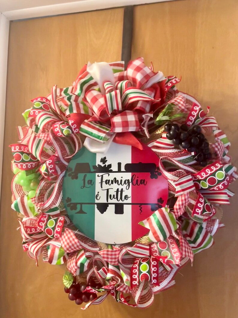 Italian Heritage Wreath La Famiglia Italy Family Decor - Etsy