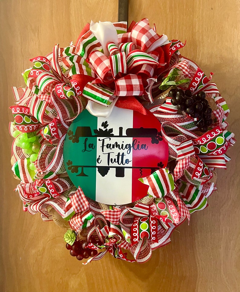 Italian Heritage Wreath La Famiglia Italy Family Decor - Etsy