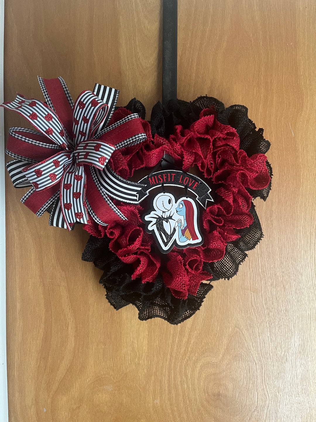 NBC JACK and Sally Misfit Love Valentine Goth Love Heart WREATH - Etsy