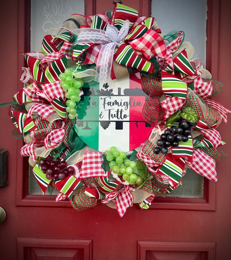 Italian Heritage Wreath La Famiglia Italy Family Decor - Etsy