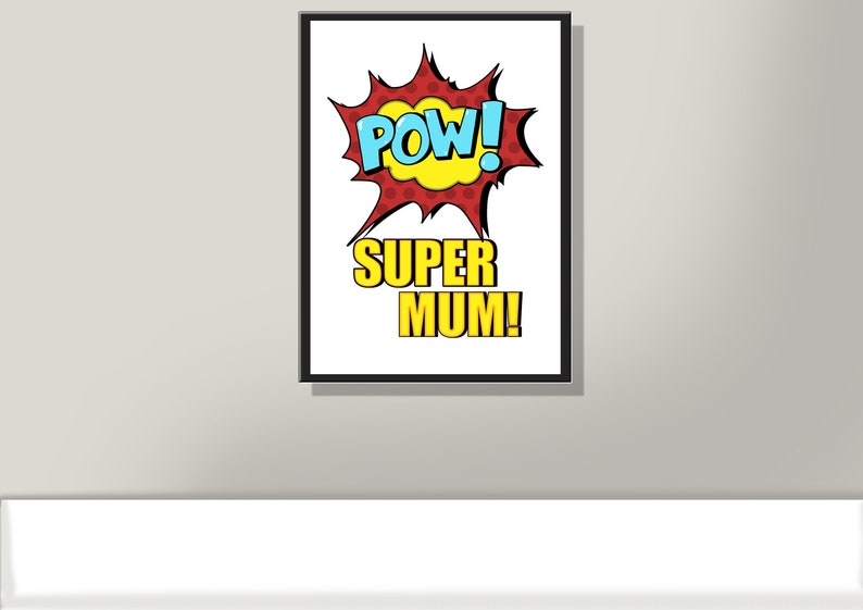 POW Super Mum Print Mother's Day Birthday Gift New | Etsy