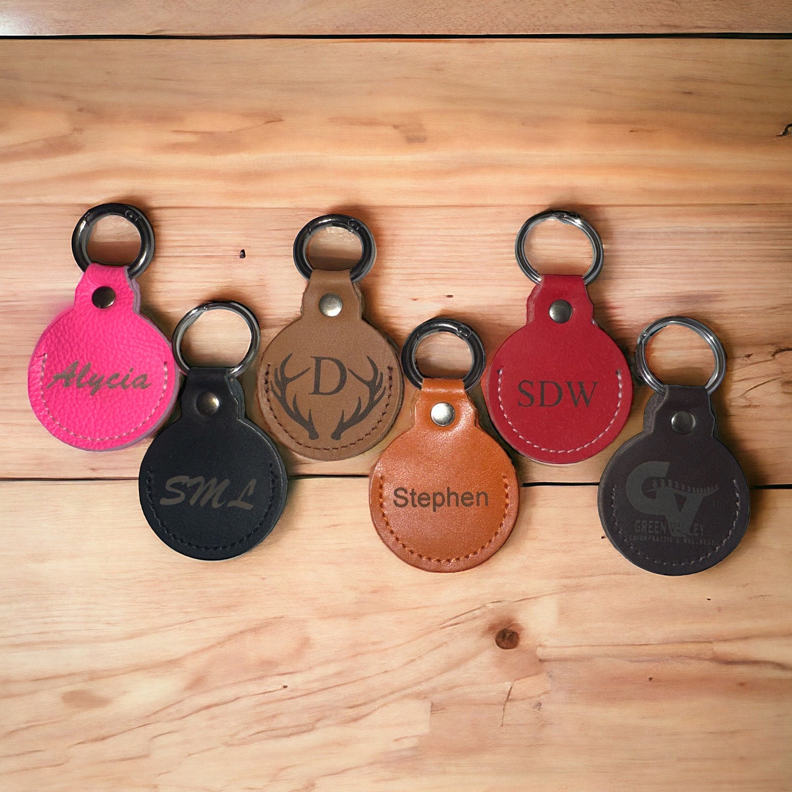 Personalized AirTag Leather Keychain, Engraved Key Fob, USA Made - Etsy