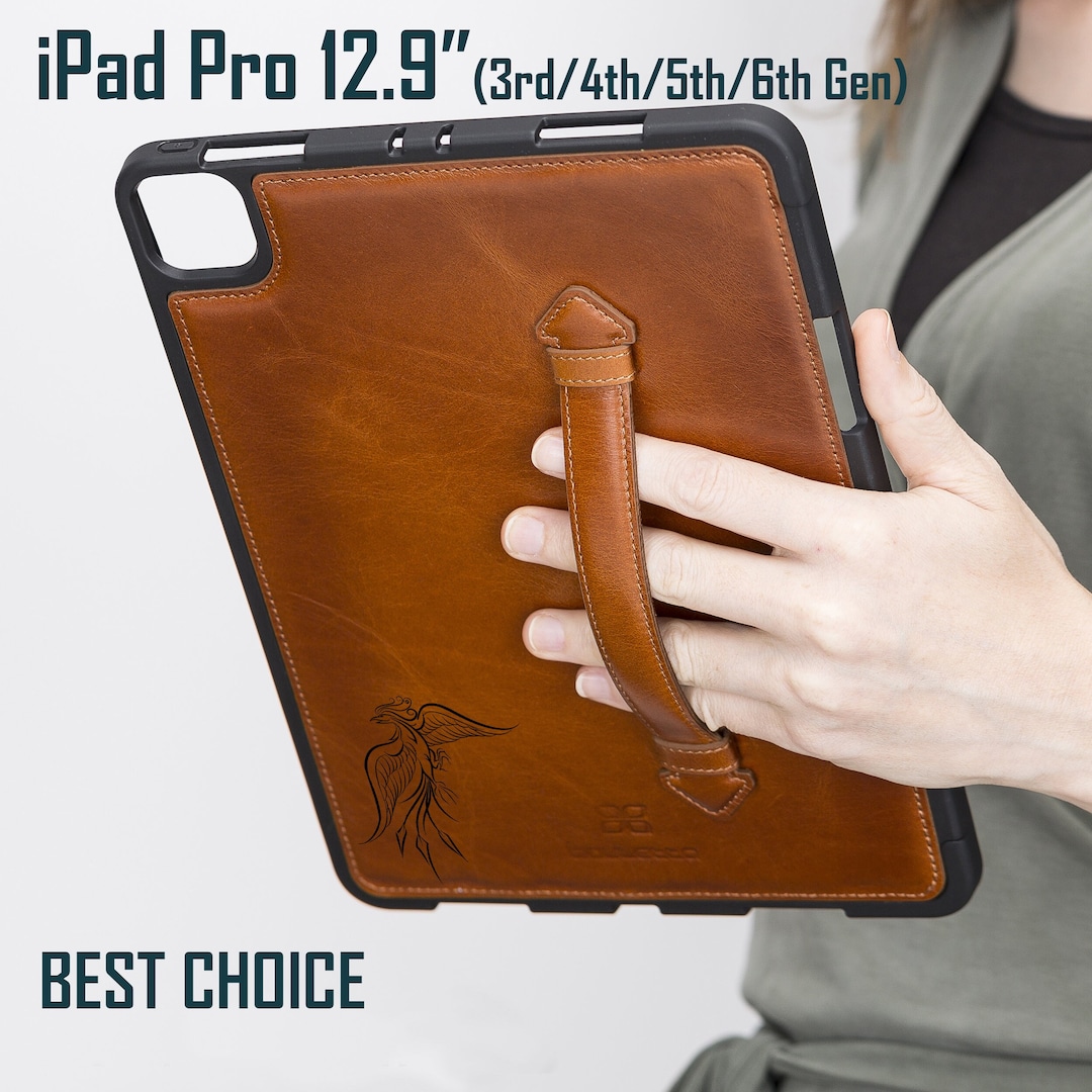 Full Grain Leather Custom Apple iPad Pro 12.9 Case With Pencil Holder ...