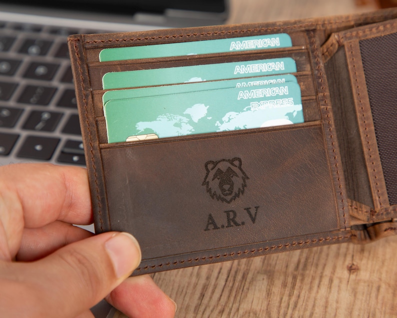 Engraved Leather Wallet: Personalized Full-grain, Groomsmen Gift - Etsy