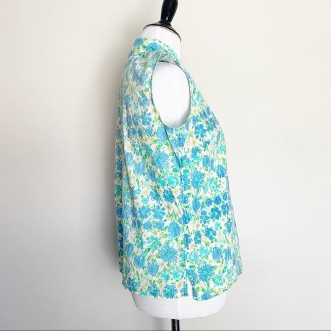 S/M Vintage 1950s 1960s Alice Stuart Blue & Green Floral - Etsy