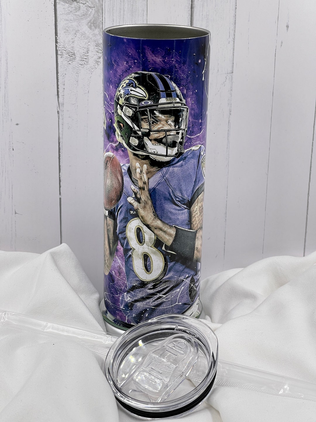 Baltimore Ravens Lamar Jackson Inspired 20oz Stainless Steel Drink ...