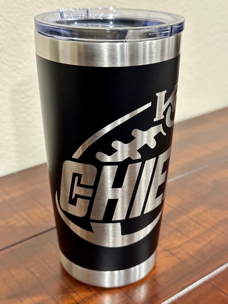 Kansas City Chiefs Football Laser Engraved Stainless Steel - Etsy
