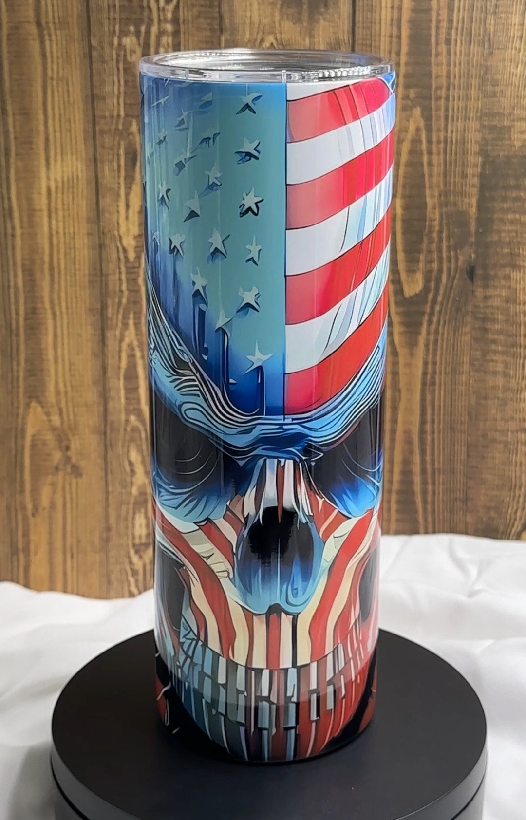 4th of July American Flag Skull 20 Oz. Drink Tumbler - Etsy