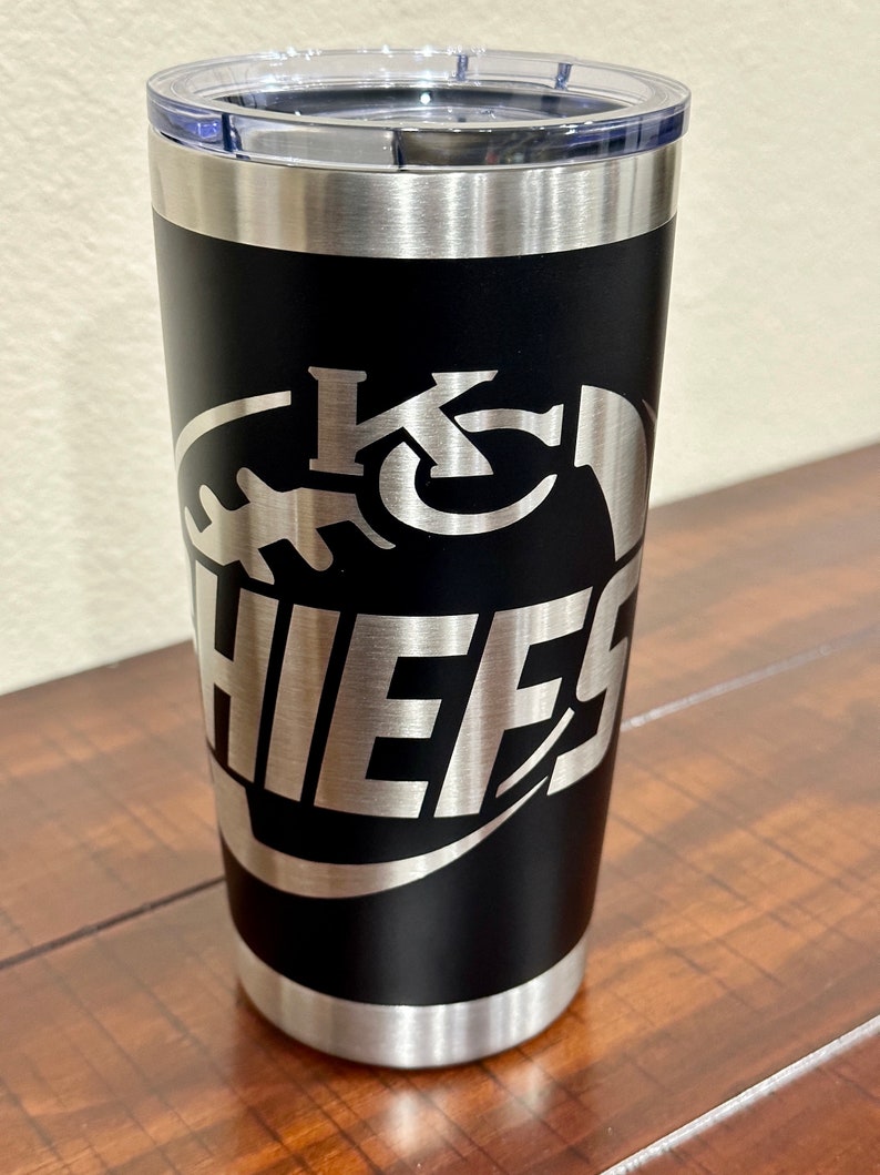 Kansas City Chiefs Football Laser Engraved Stainless Steel - Etsy