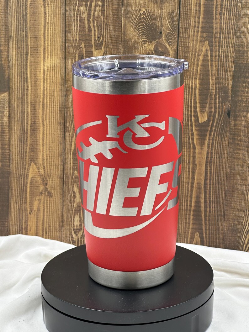 Kansas City Chiefs Football Laser Engraved Stainless Steel Drink ...