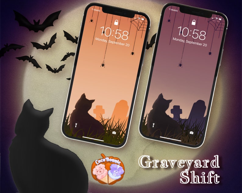 8 Phone Wallpapers • Spooky Black Cat | Halloween iPhone Lock Screen ...