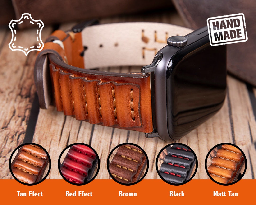 Wave Series Genuine Leather Apple Watch Band for Apple Watch Ultra ...