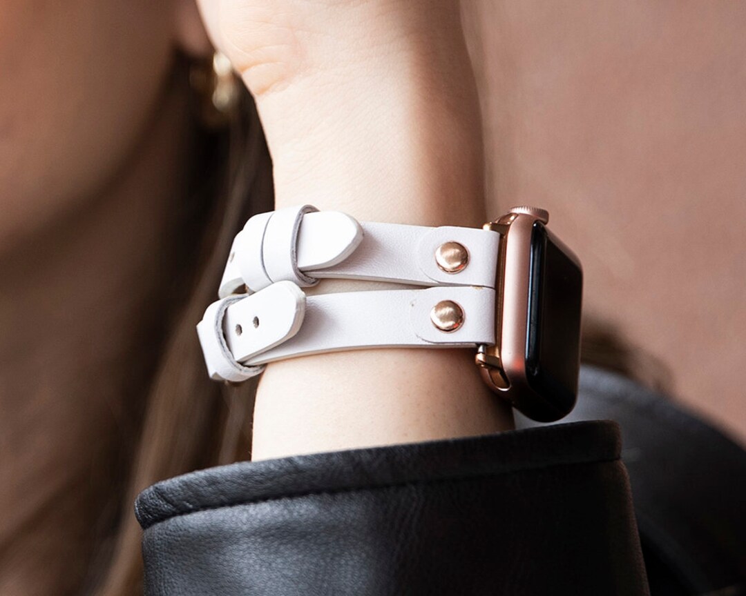 Double Cross Leather Apple Watch Band for Apple Watch Ultra/ultra 2 ...