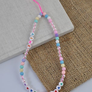 Cute Phone Charm Strap Pastel Beaded Phone Strap - Etsy UK