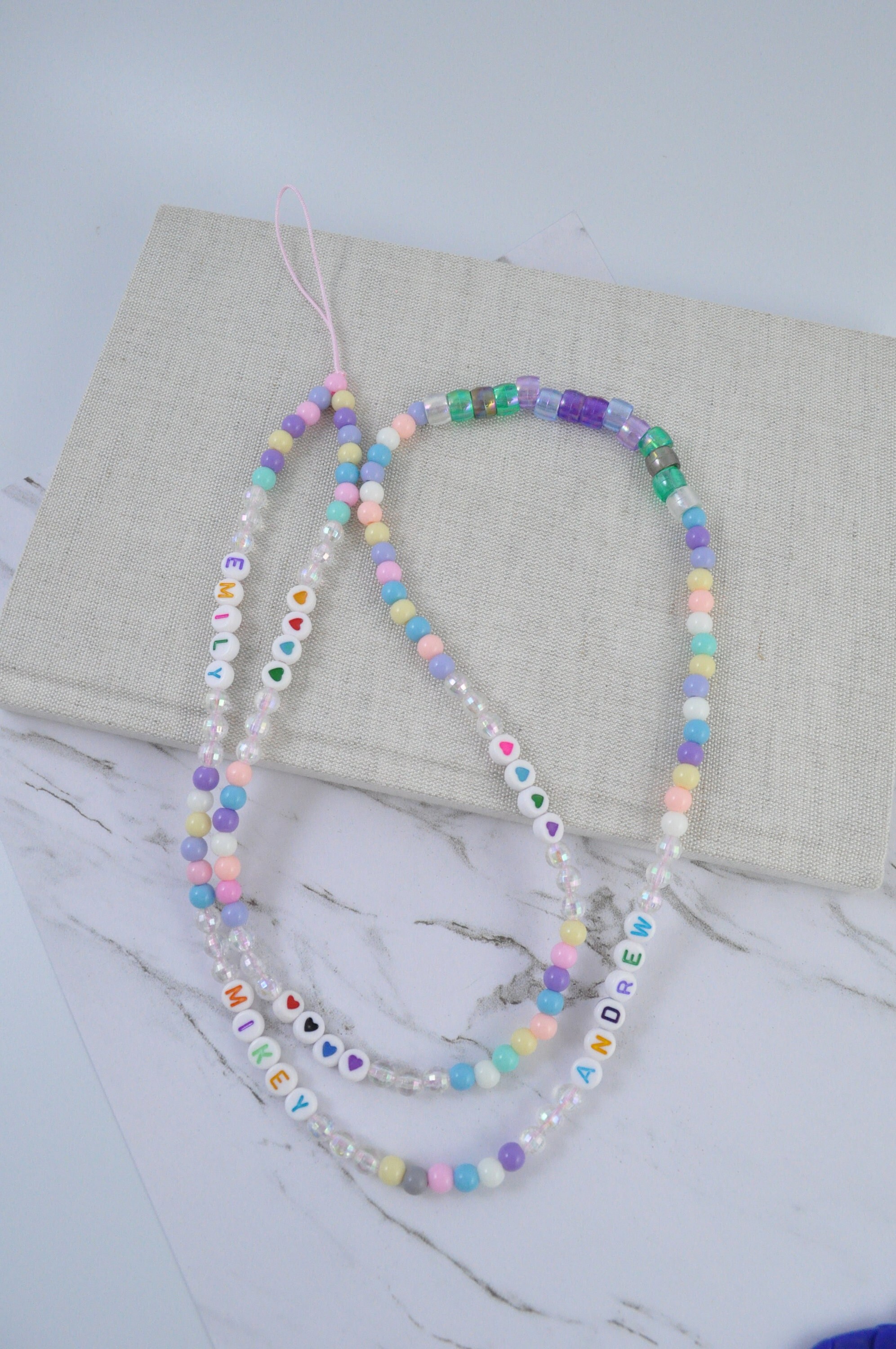 Cute Phone Charm Strap Pastel Beaded Phone Strap - Etsy UK