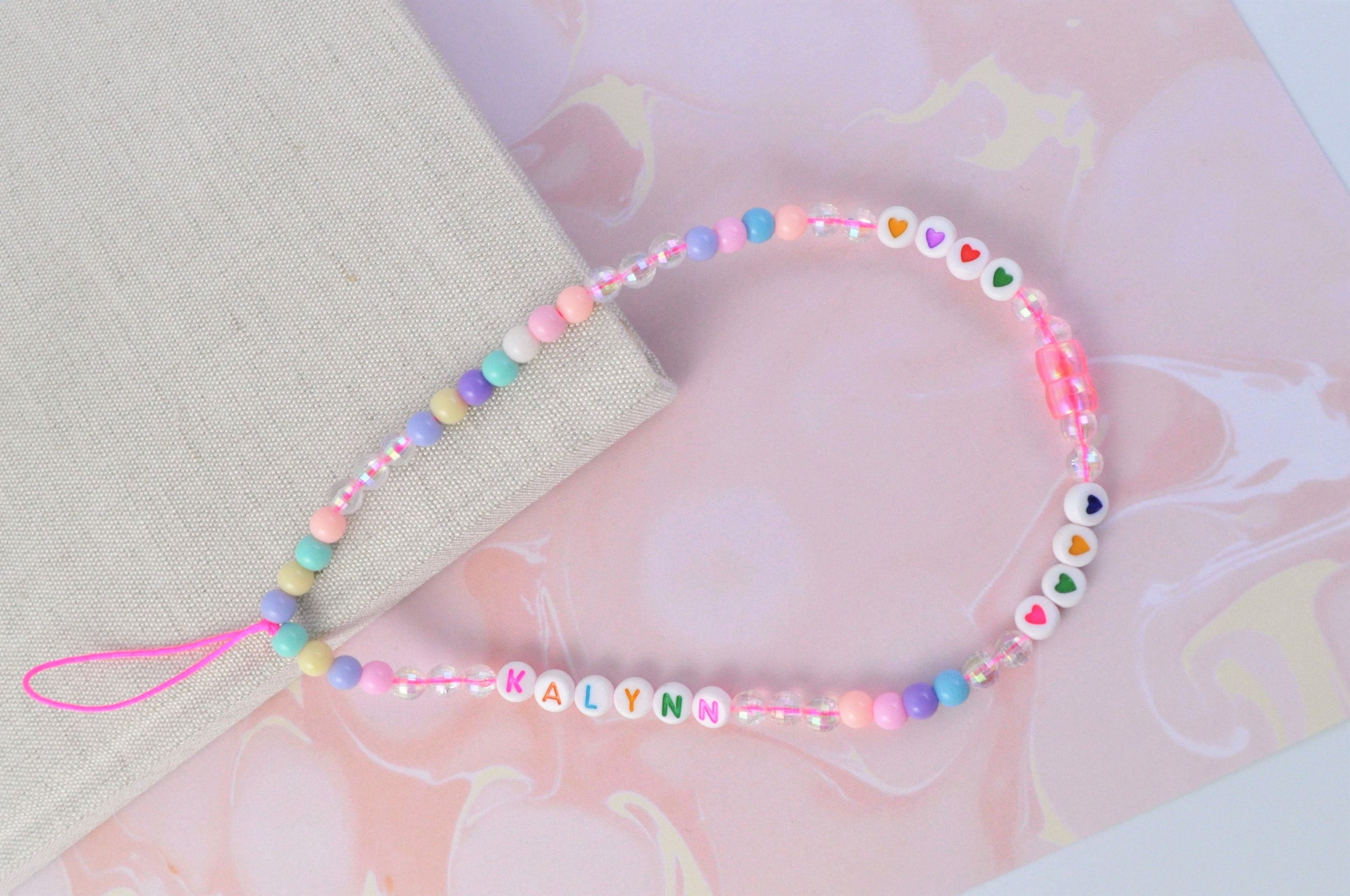 Cute Phone Charm Strap Pastel Beaded Phone Strap - Etsy UK
