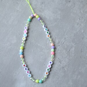 Cute Phone Charm Strap | Pastel Beaded Phone Strap | Personalised Phone ...