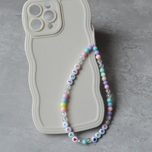 Cute Phone Charm Strap | Pastel Beaded Phone Strap | Personalised Phone ...