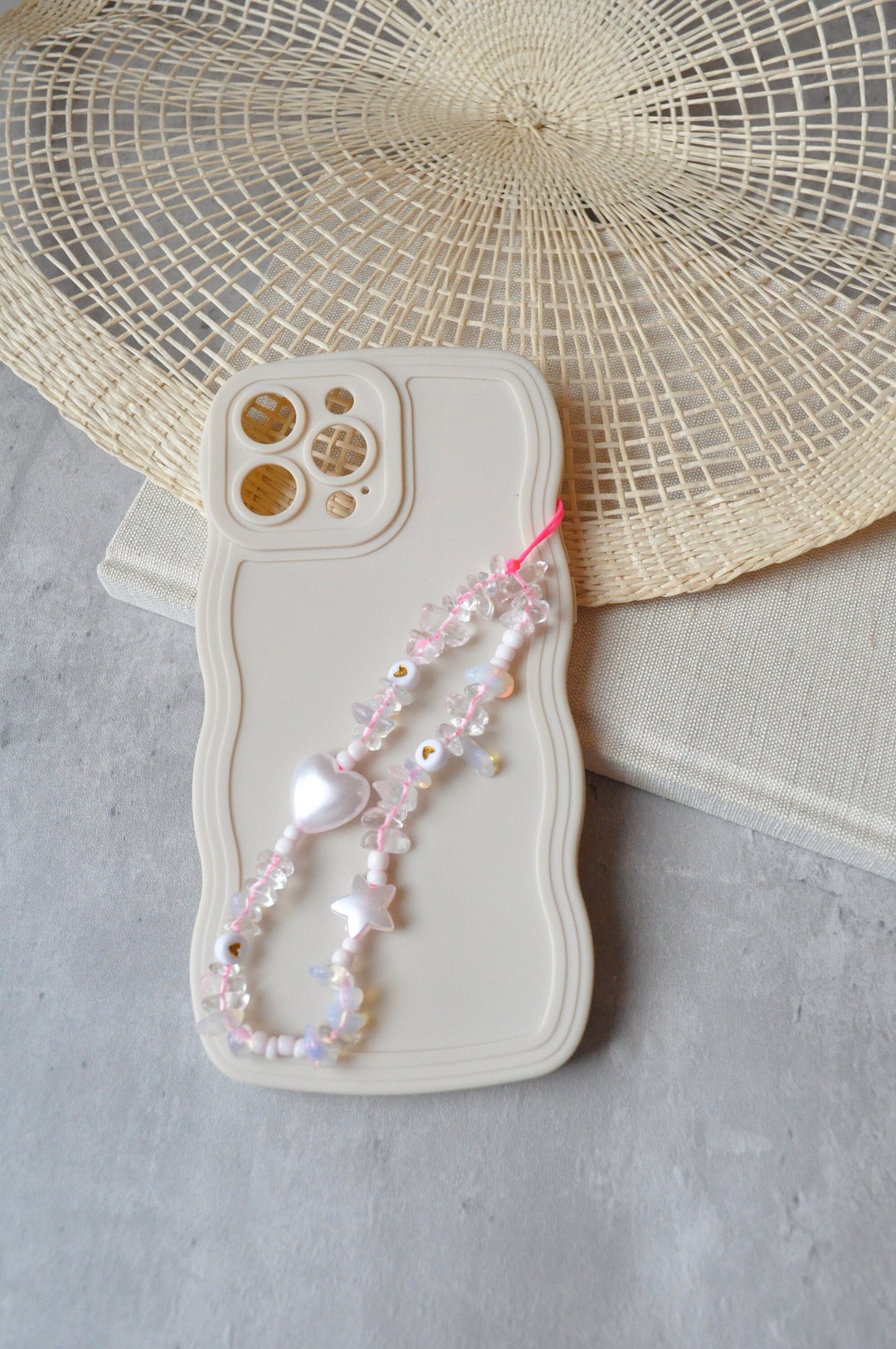 Moonstone Crystal Phone Strap Healing Crystal Phone Charm Pearl ...