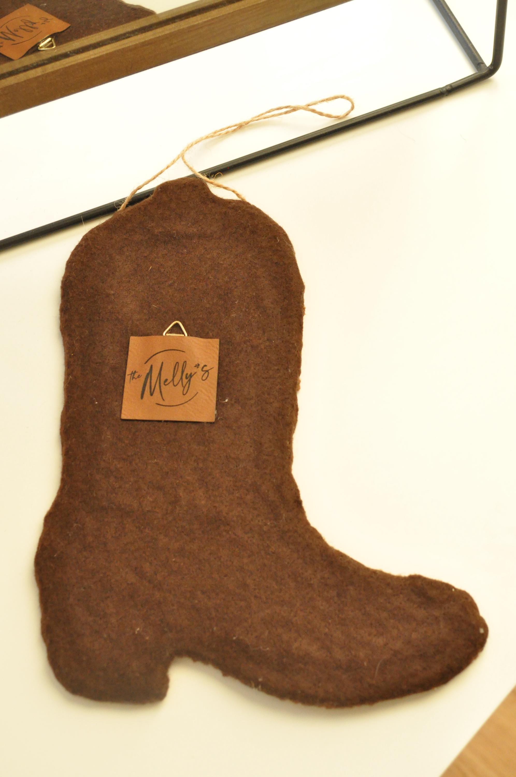 Cowboy Boot Wall Hanging | Western Cow Print Decor | Handmade Tufted ...