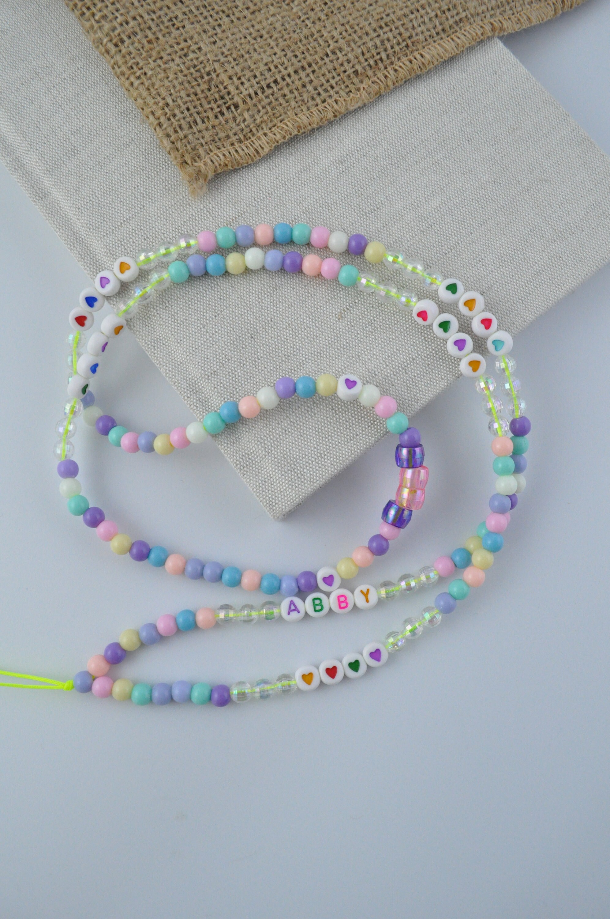 Cute Phone Charm Strap Pastel Beaded Phone Strap - Etsy UK