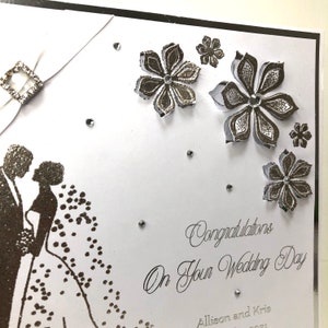 Personalised, Handmade Wedding Card. Bride and Groom Wedding Day Card ...