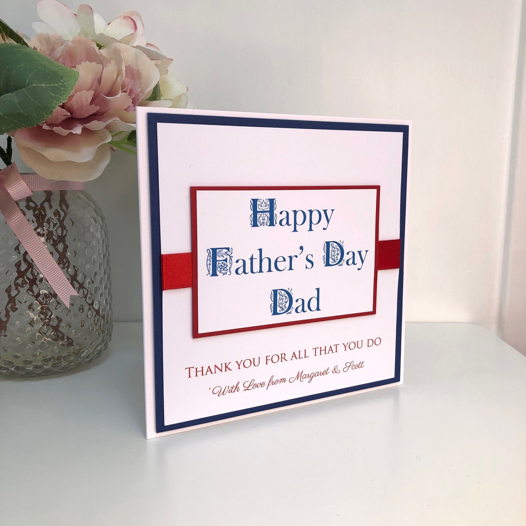 Handmade Happy Father's Day Card. Personalised Father's Day Card With ...