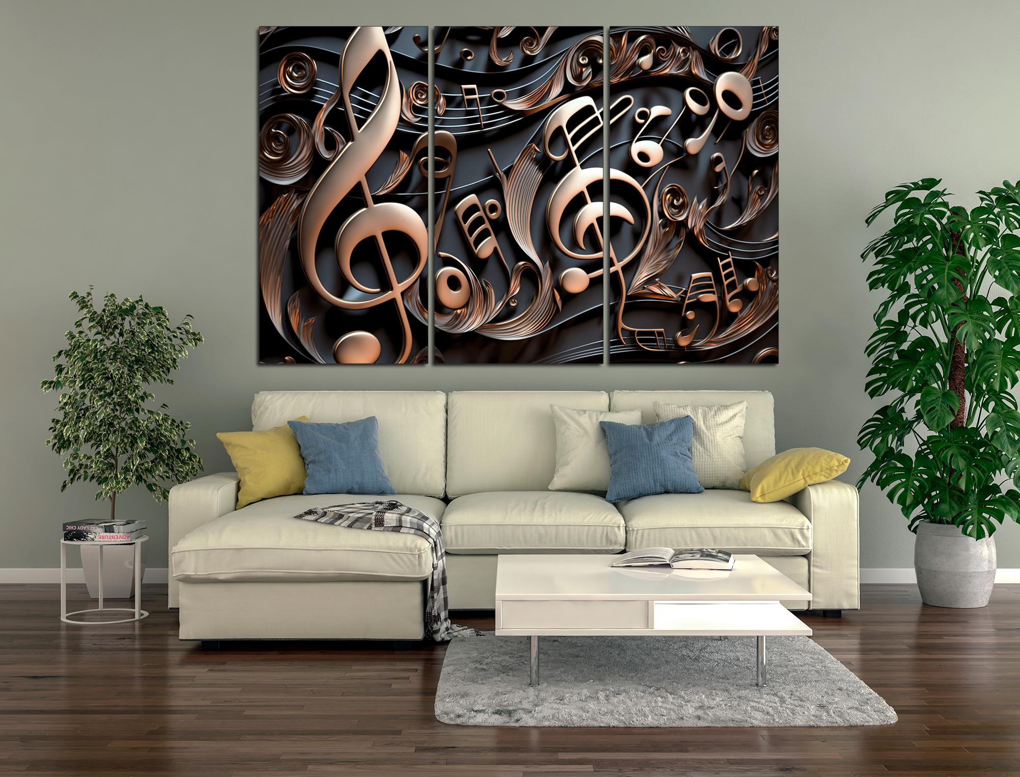 Music Notes Wall Art, Notes Canvas, Music Art, Abstract Music Art ...
