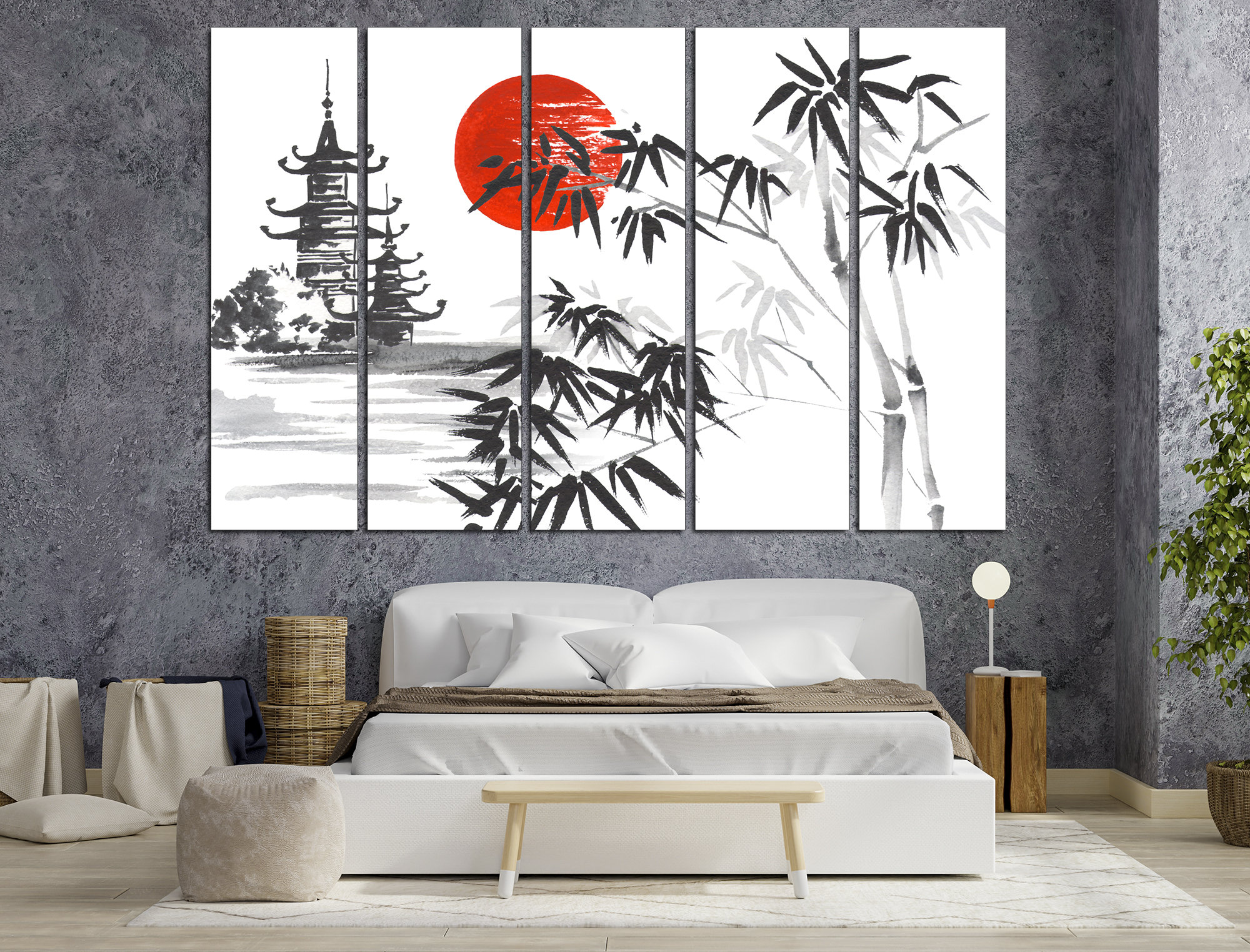Japanese Wall Art Gallery Wall Set Japanese Wall Decor Large Wall Art ...