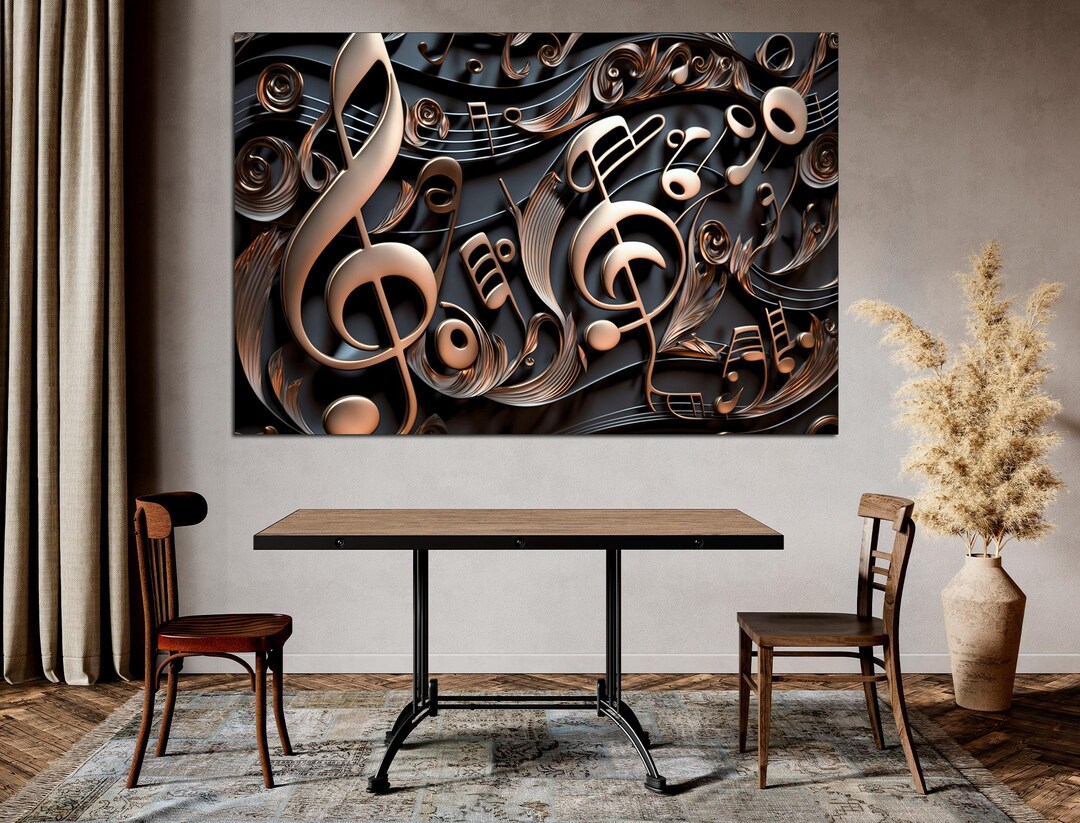 Music Notes Wall Art, Notes Canvas, Music Art, Abstract Music Art ...
