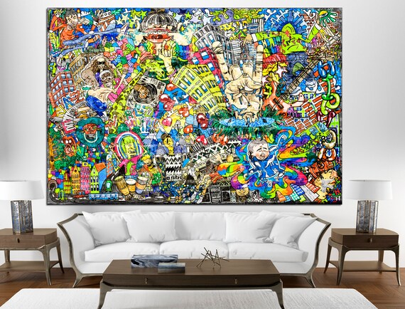 Canvas Street Art Graffiti Graffiti Panel Art Graffiti Pop - Etsy