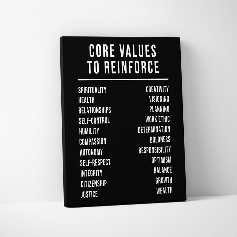 Core Values Poster - Etsy