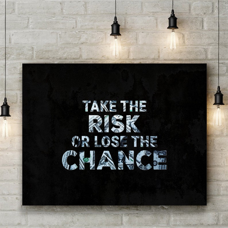Office Decor Take the Risk Wall Art Motivational Canvas Print ...