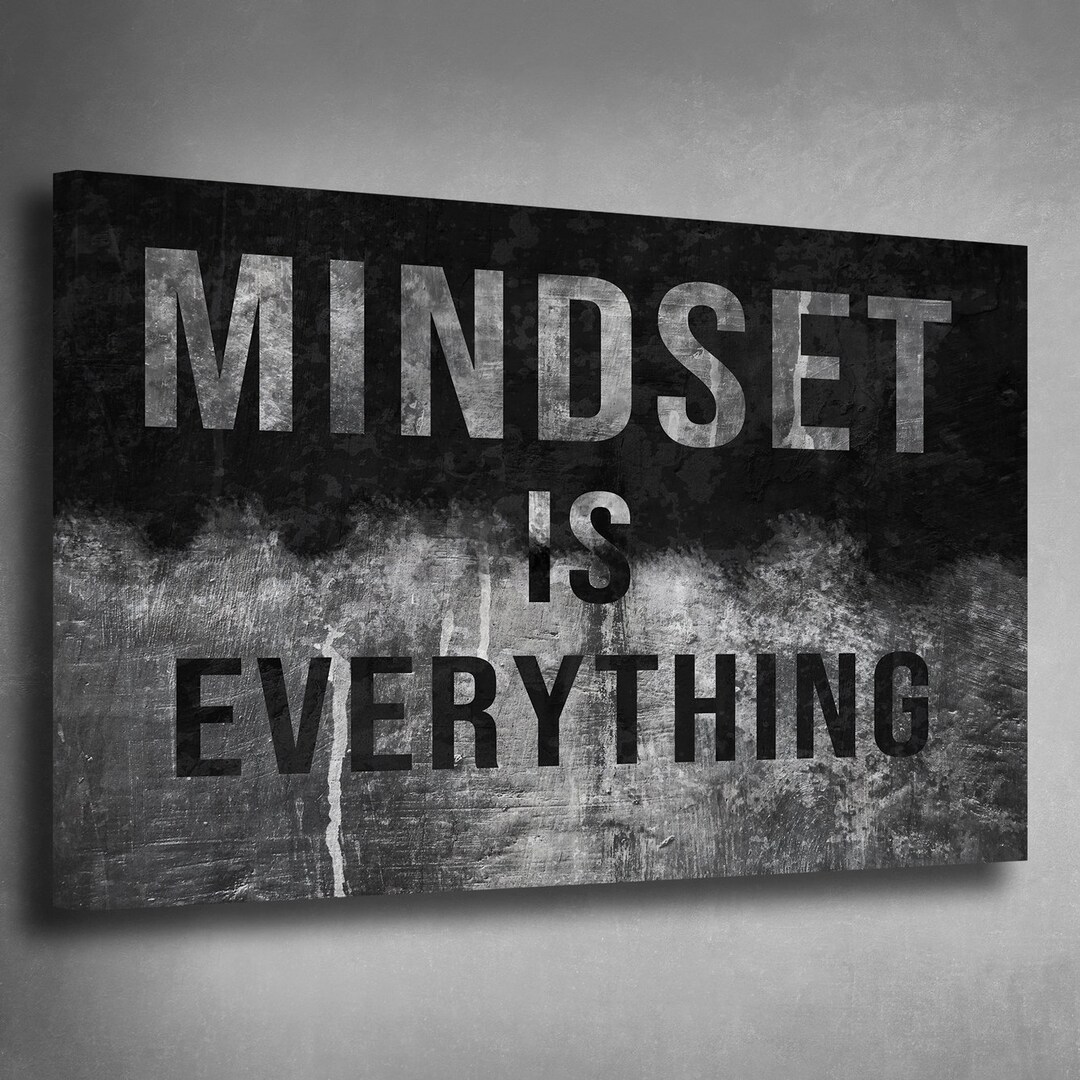 Mindset is Everything Motivational Canvas Wall Art | Large Office Decor ...