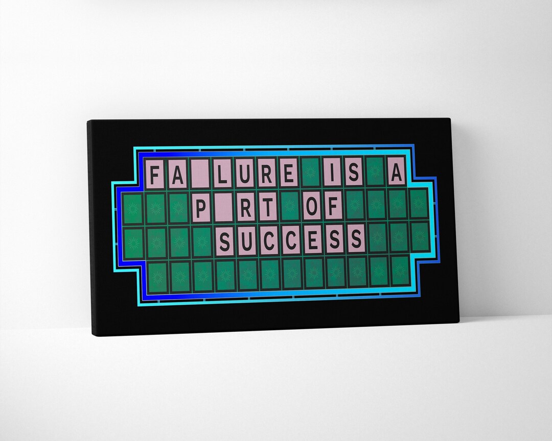 Failure is a Part of Success - Wheel of Fortune Wall Art Game Room ...