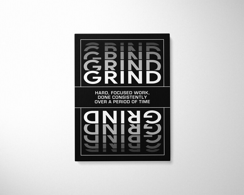 Motivational Poster Verb GRIND Definition Office - Etsy