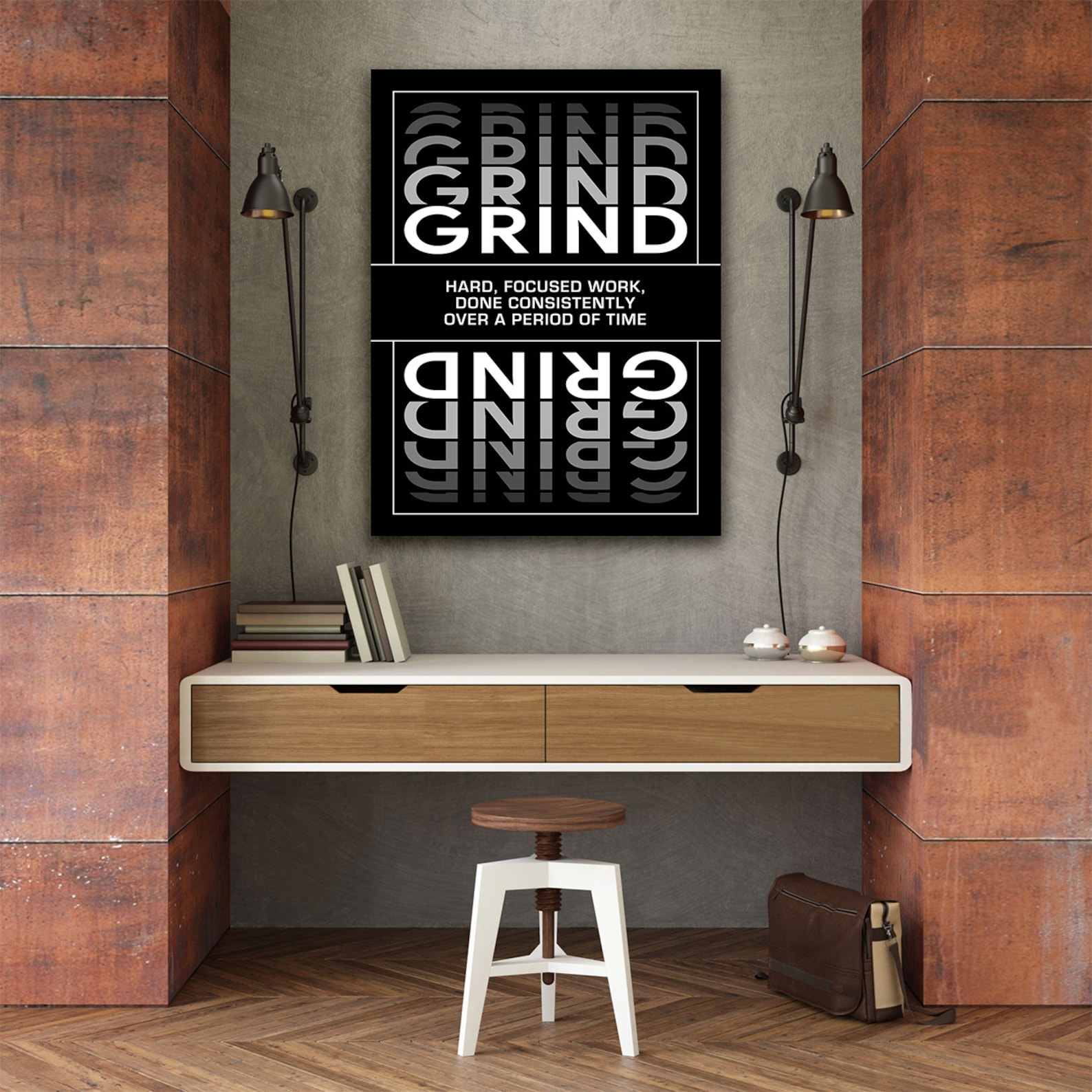 Motivational Poster Verb GRIND Definition Office - Etsy