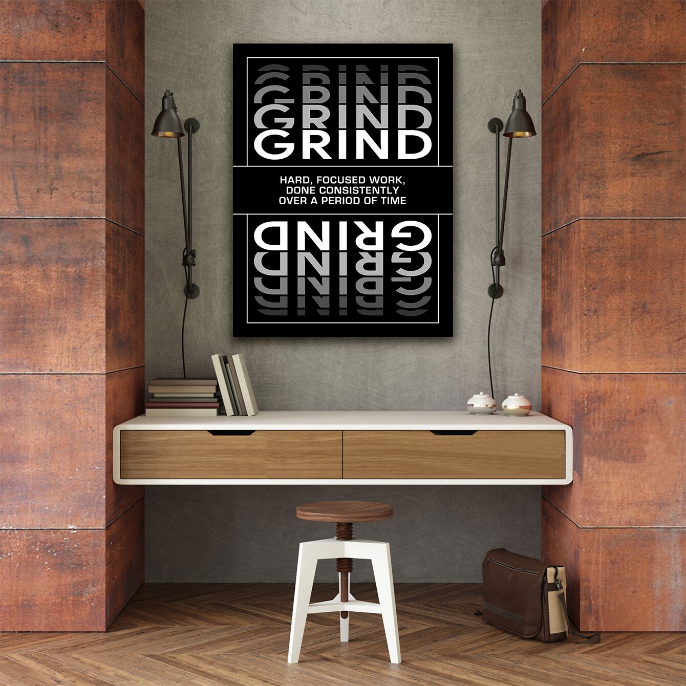 Motivational Poster Verb GRIND Definition Office - Etsy