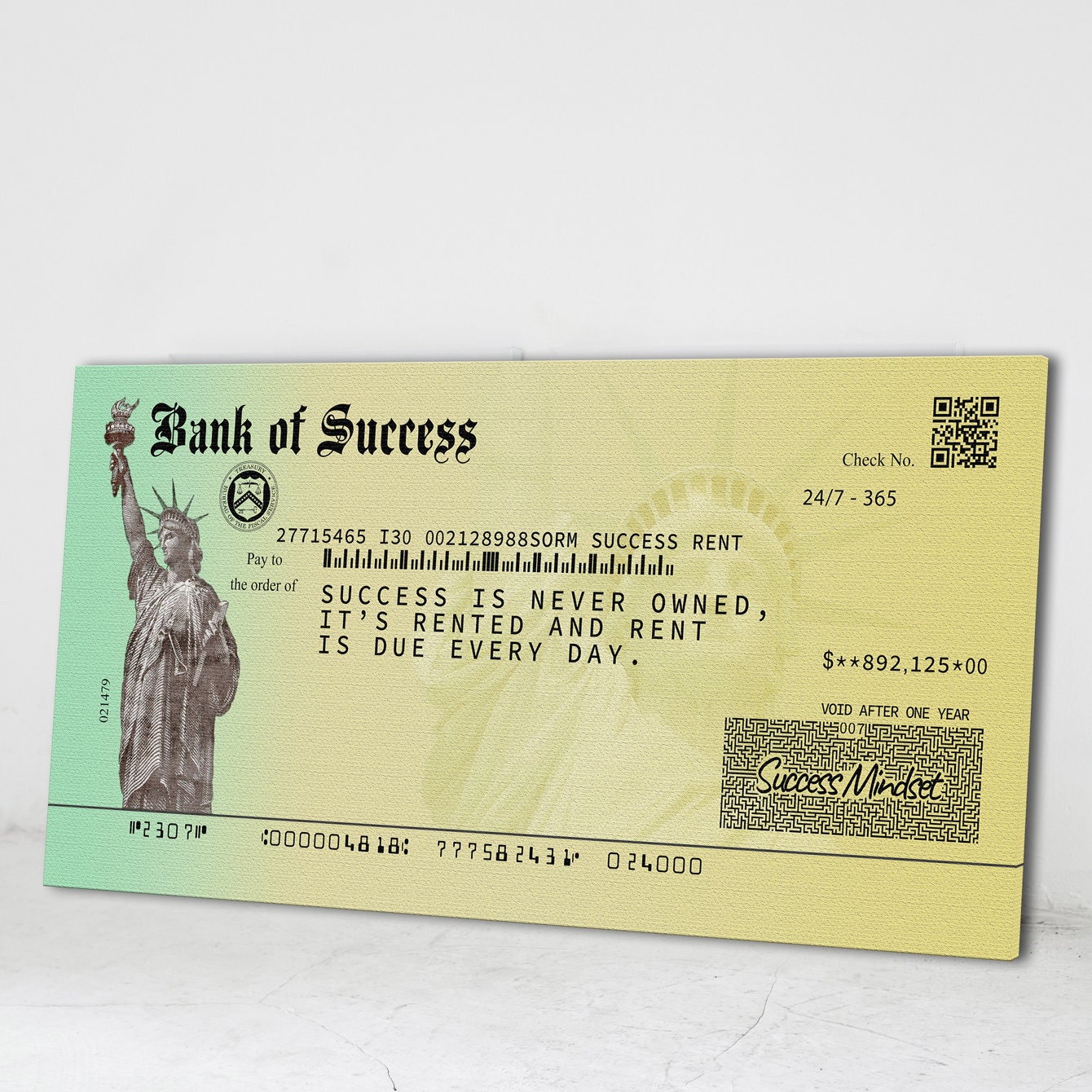 Bank of SUCCESS Entrepreneur Motivational Office Decor Modern - Etsy