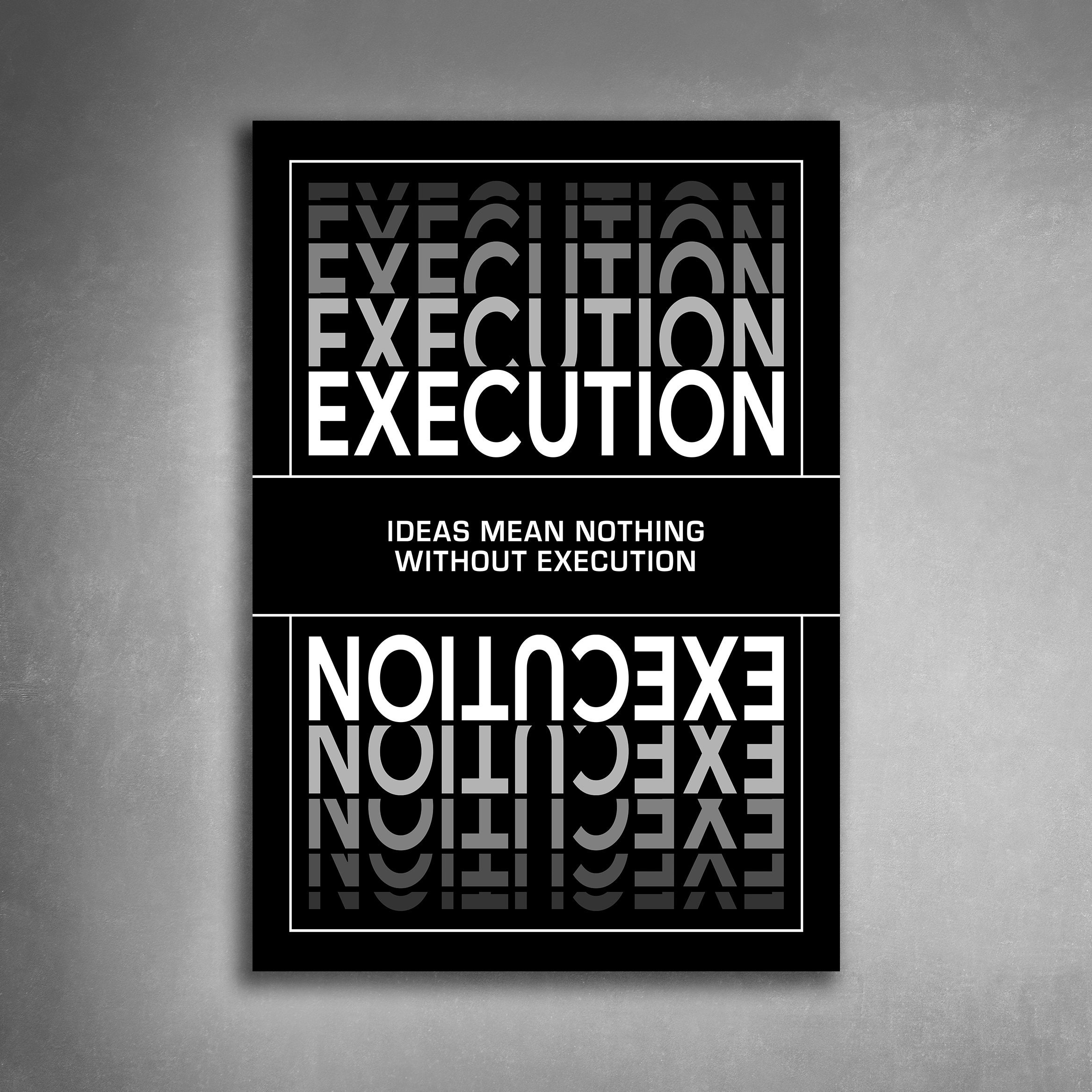 Motivational Poster Noun EXECUTION Definition Office Decor - Etsy