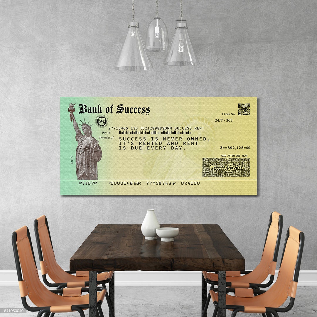 Bank of SUCCESS Entrepreneur Motivational Office Decor Modern Art ...