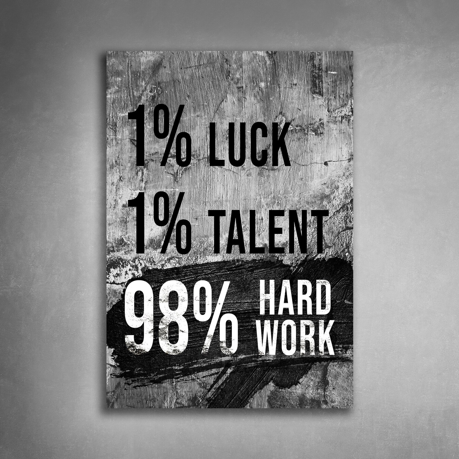 98% Hard Work Canvas Print Wall Art Office Decor / - Etsy