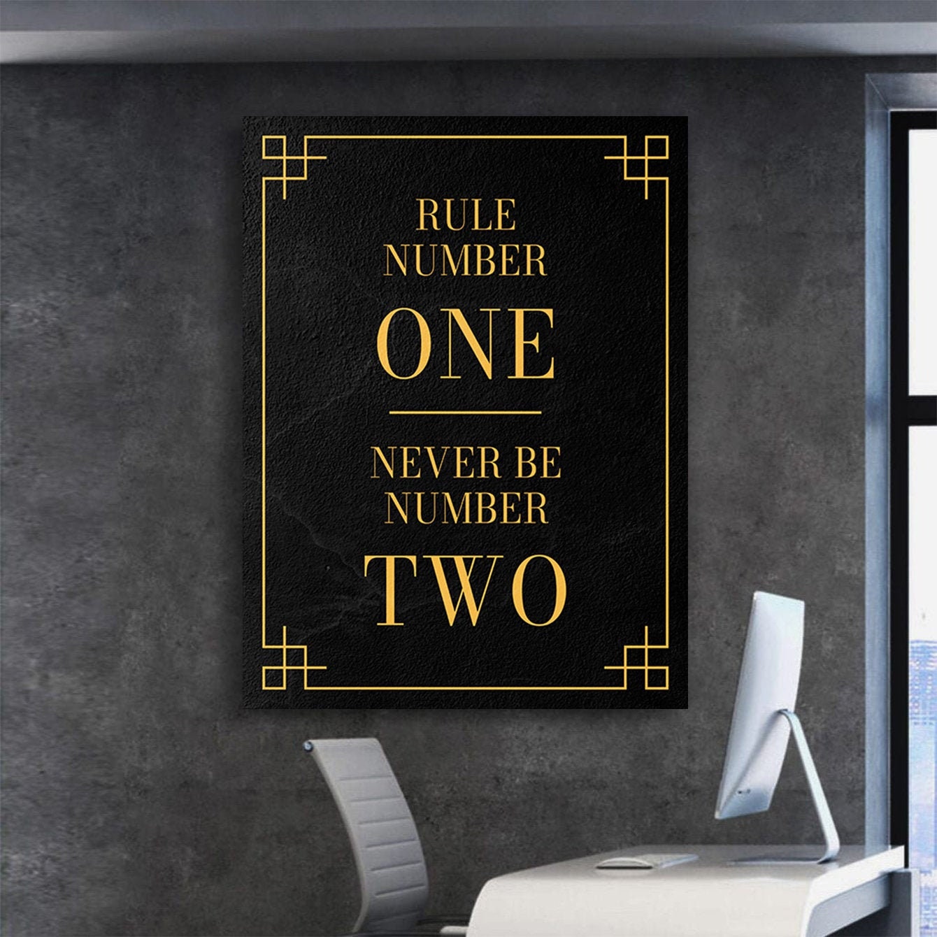 Motivational Canvas Wall Art Rule Number 1 Never Be Number 2 | Etsy