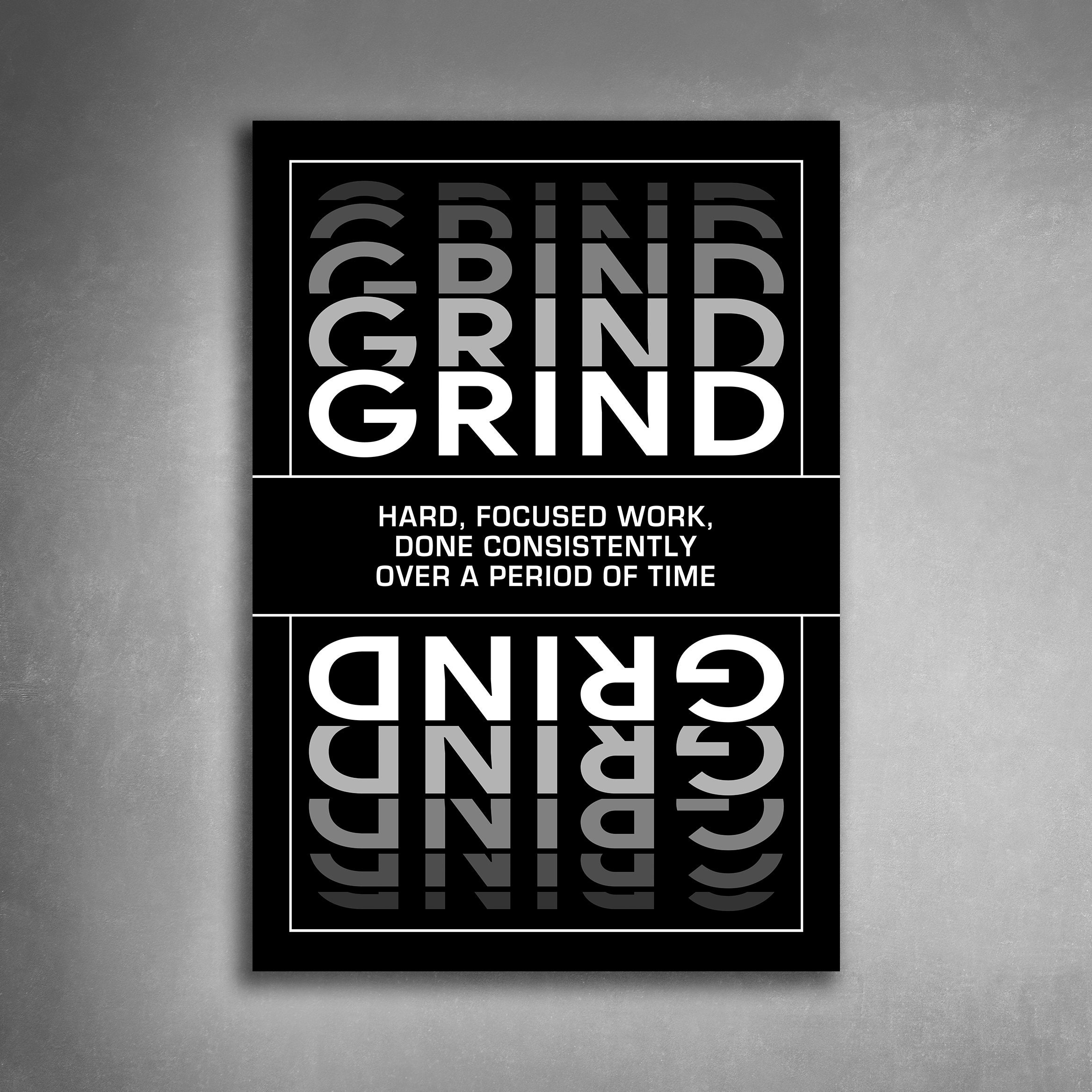 Motivational Poster Verb GRIND Definition Office - Etsy