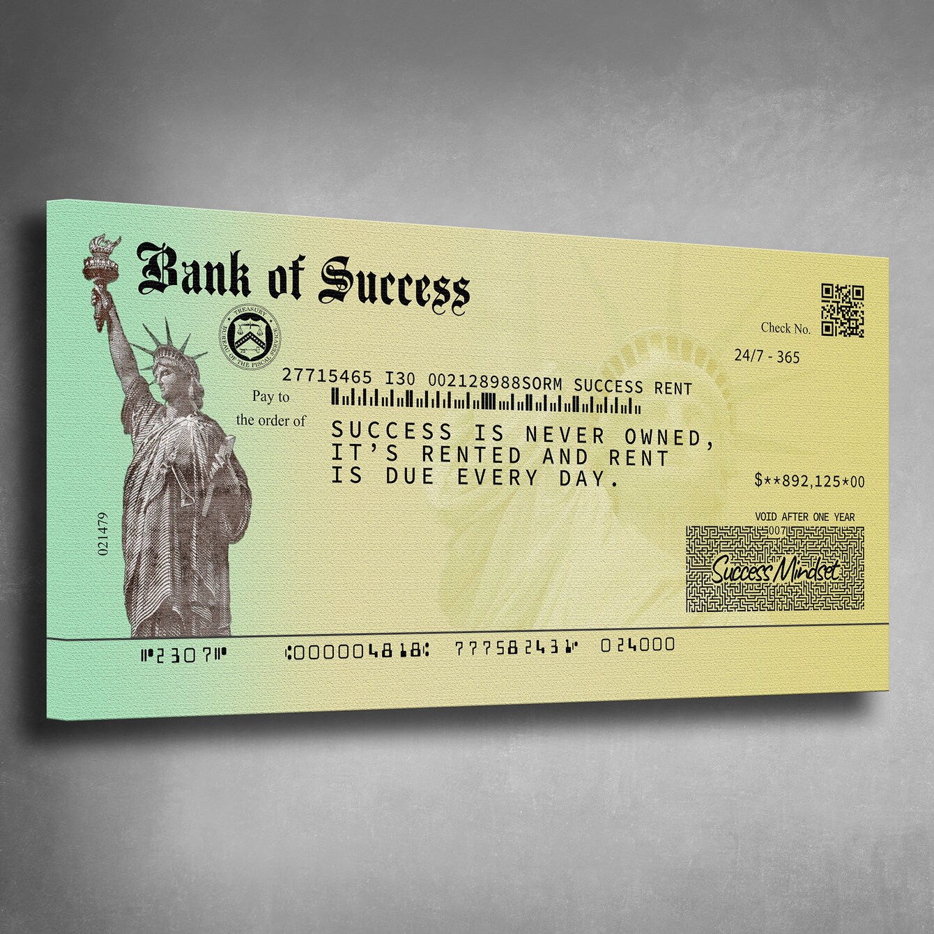 Bank of SUCCESS Entrepreneur Motivational Office Decor Modern - Etsy