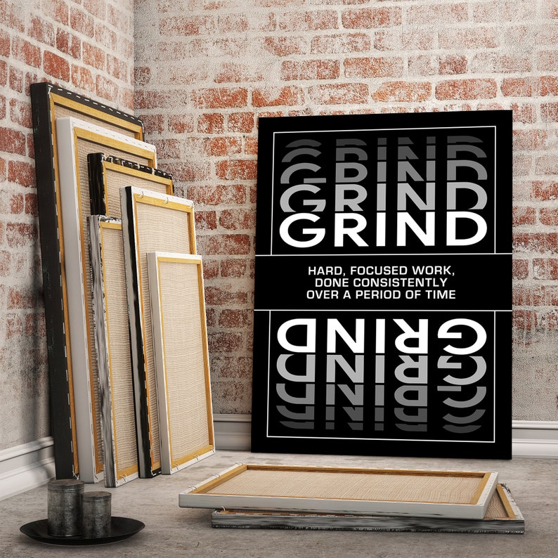 Motivational Poster Verb GRIND Definition Office - Etsy